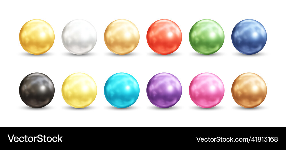 Realistic colorful pearls 3d Royalty Free Vector Image