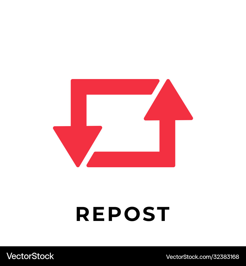 Repost button icon for social media Royalty Free Vector