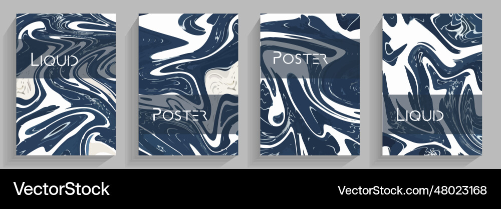 Set of backgrounds in liquid style Royalty Free Vector Image