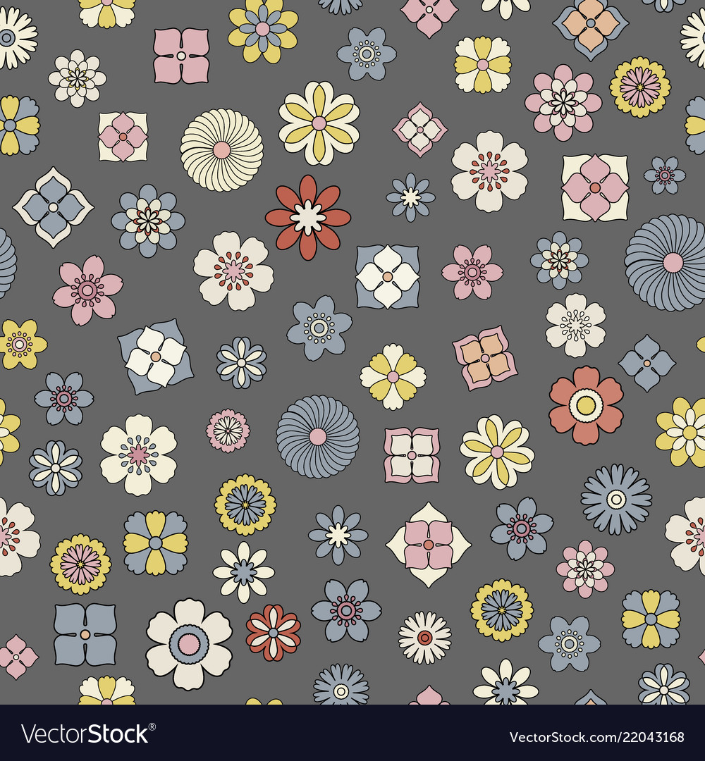 Simple flat flower pattern Royalty Free Vector Image