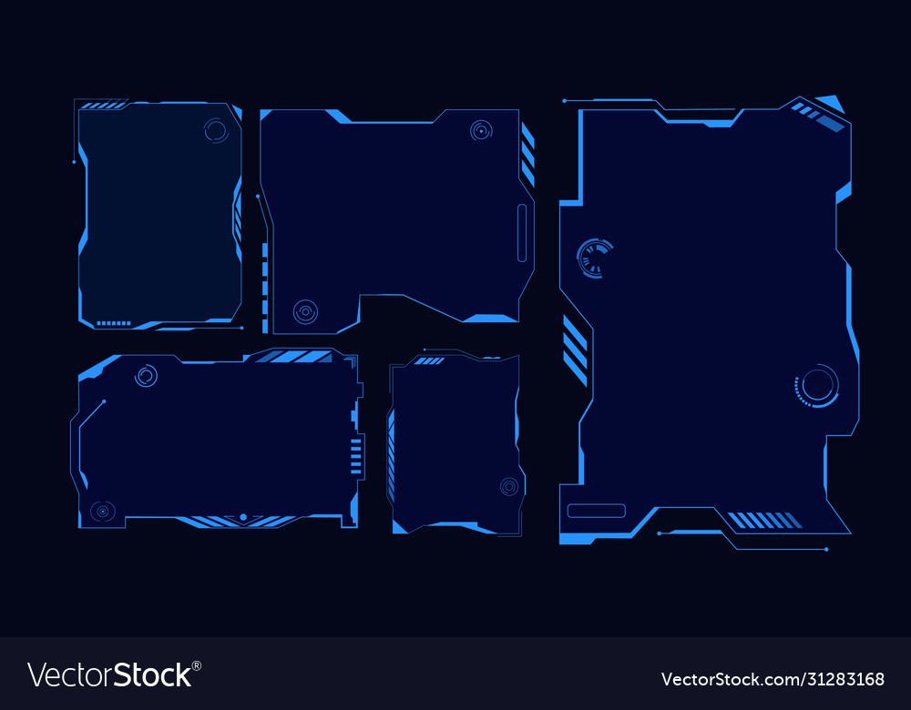 Techno frame interface futuristic virtual hud Vector Image