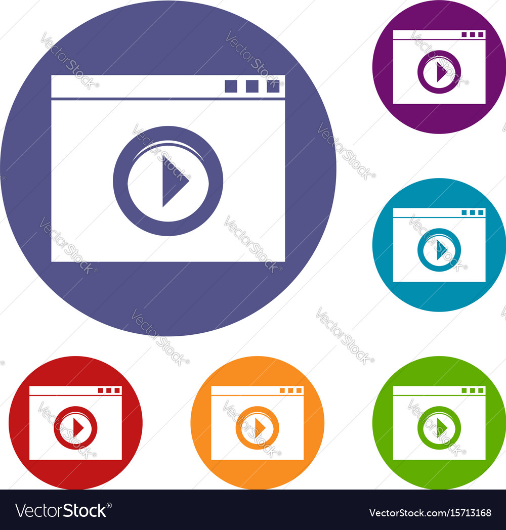 Video player icons set Royalty Free Vector Image Video player icons set Royalty Free Vector Image