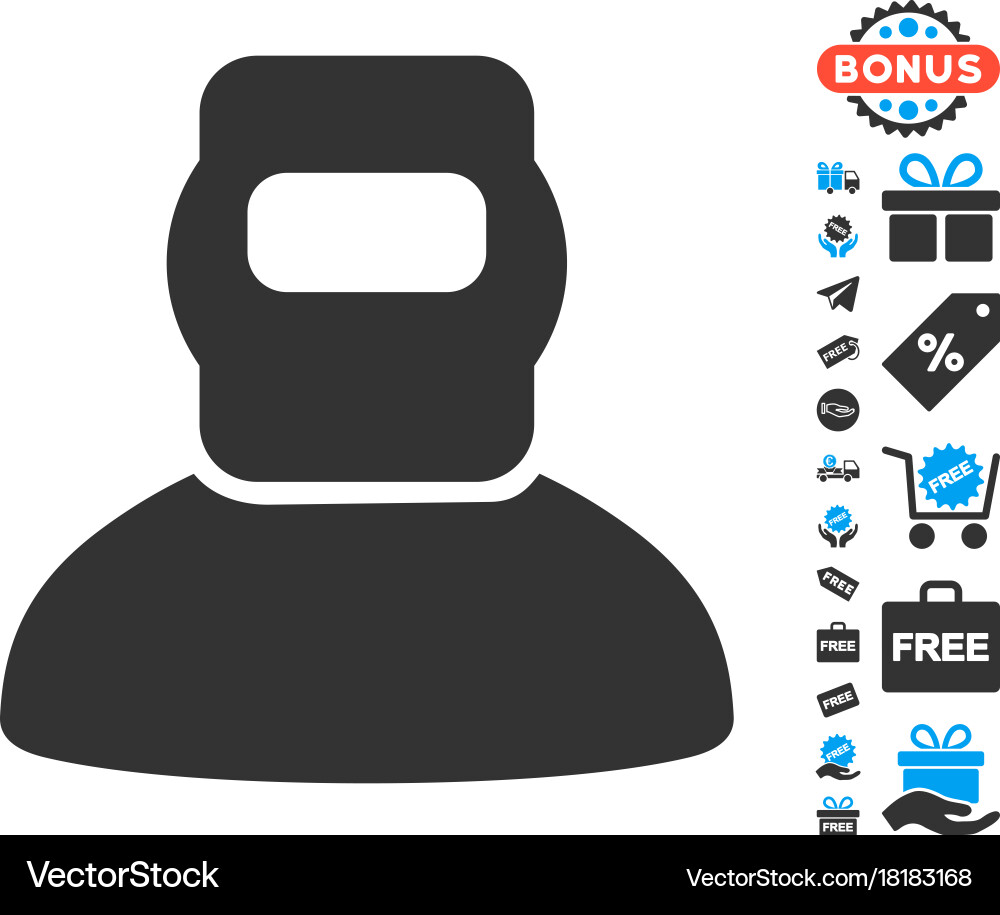 Welder icon with free bonus Royalty Free Vector Image