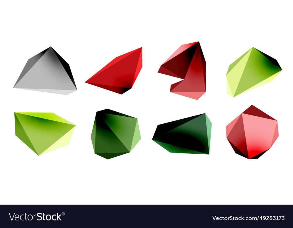 3d low poly triangle design elements Royalty Free Vector