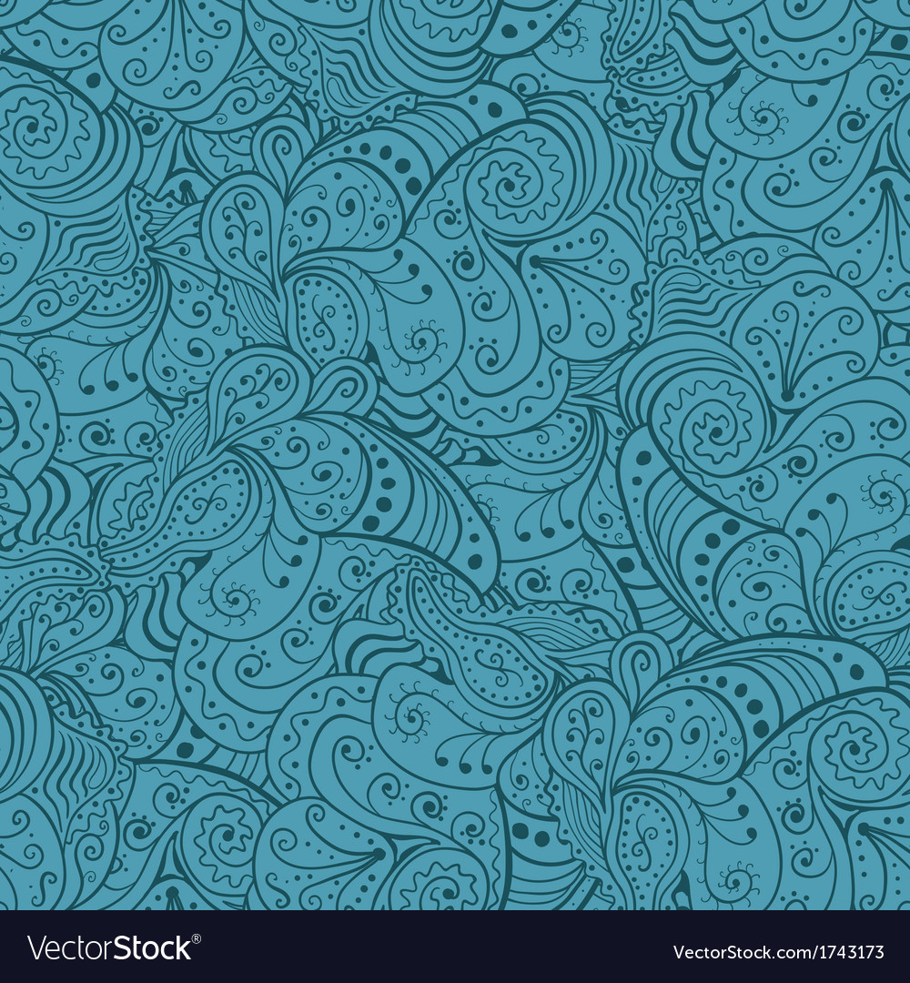 Blue abstract floral seamless pattern Royalty Free Vector