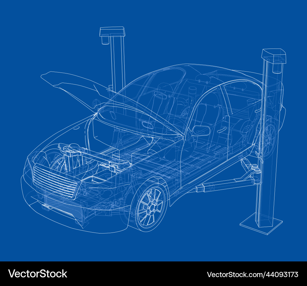 Car lift stand tower with Royalty Free Vector Image