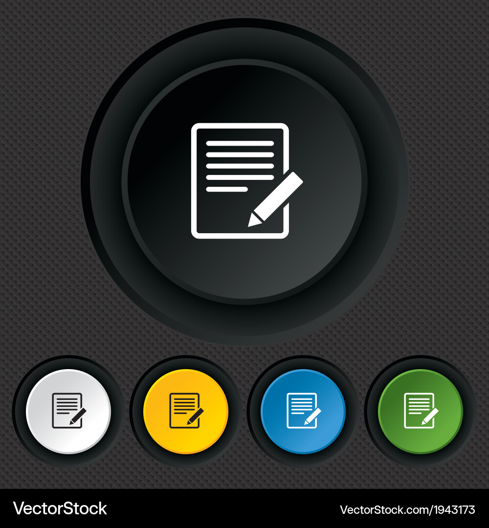 Edit document sign icon content button Royalty Free Vector