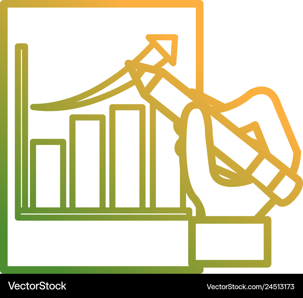 Hand writing with pencil in financial documents Vector Image