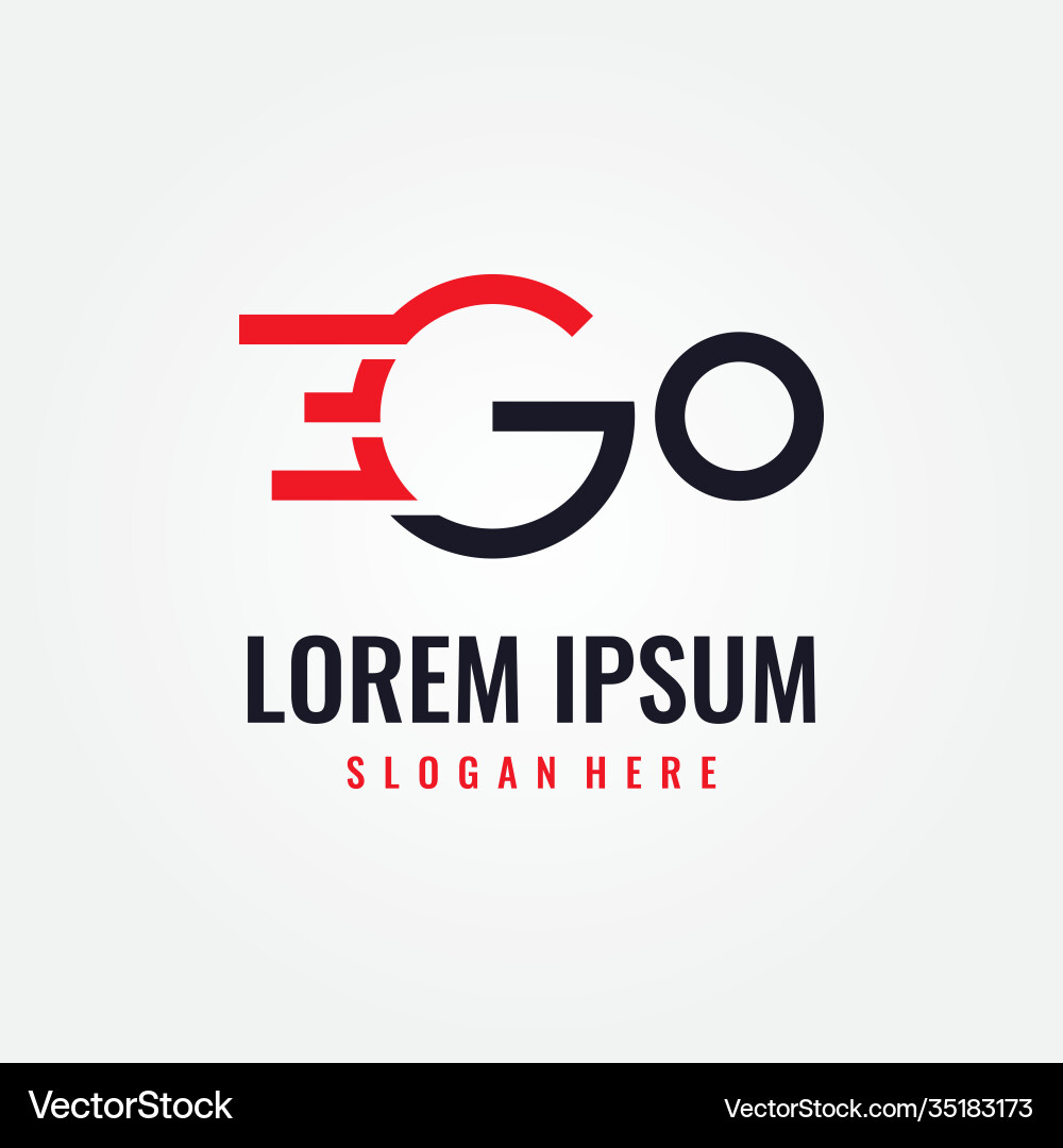 Letter go logo template design g and o Royalty Free Vector