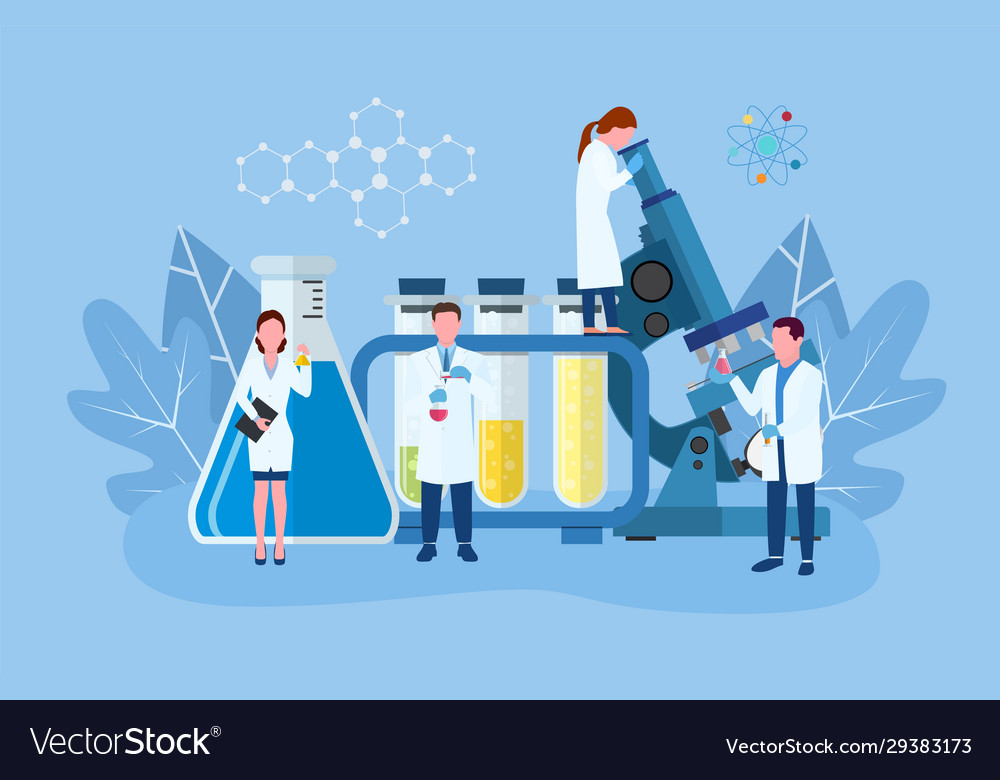 Medical laboratory research with science glass Vector Image Medical laboratory research with science glass Vector Image