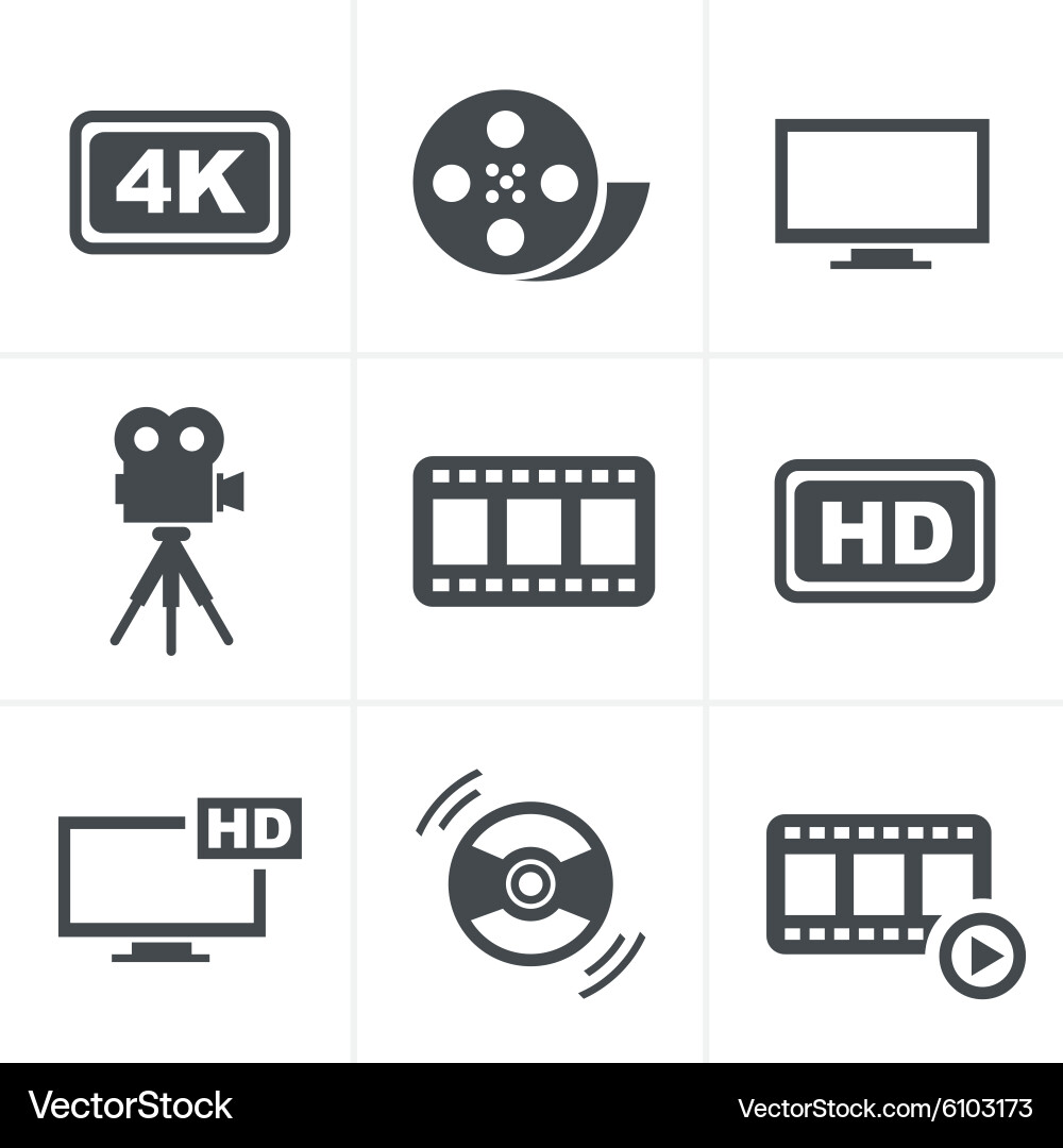 Movie icons set Royalty Free Vector Image - VectorStock