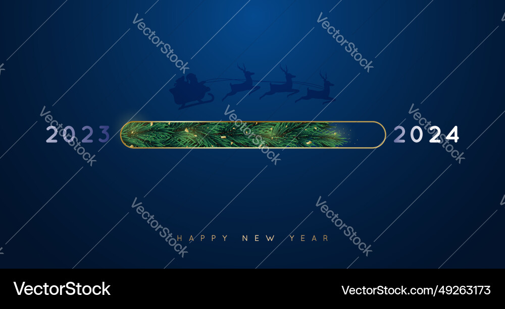 New year golden loading bar 2024 progress Vector Image