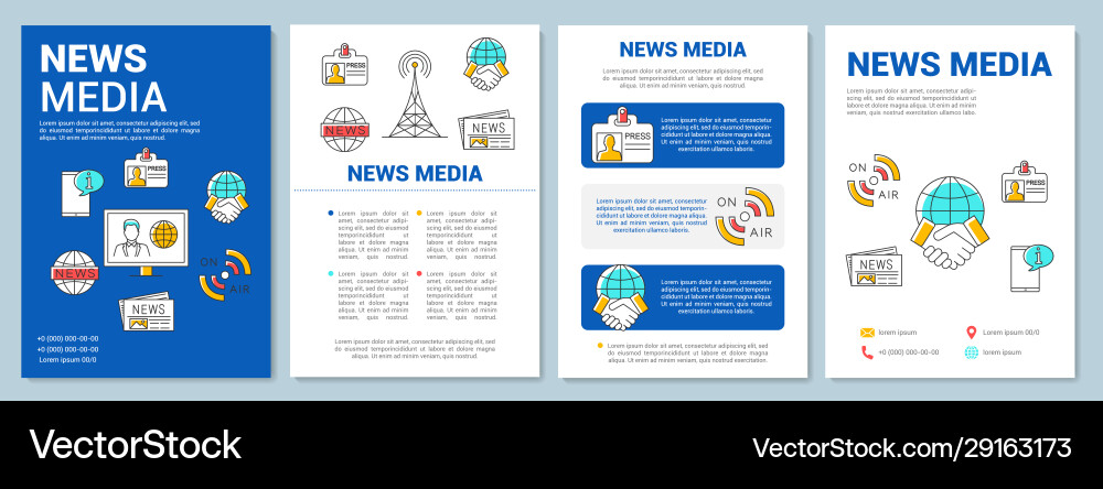 News broadcasting template layout flyer booklet Vector Image