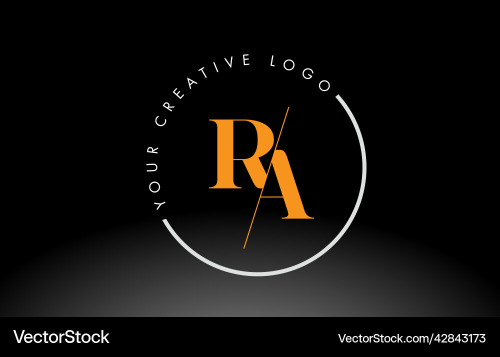 Orange ra serif letter logo design with creative Vector Image