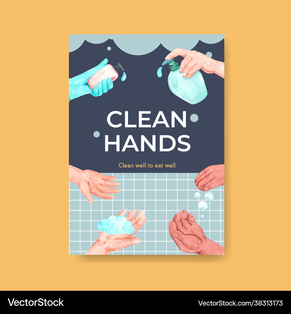 Poster template with global handwashing day Vector Image
