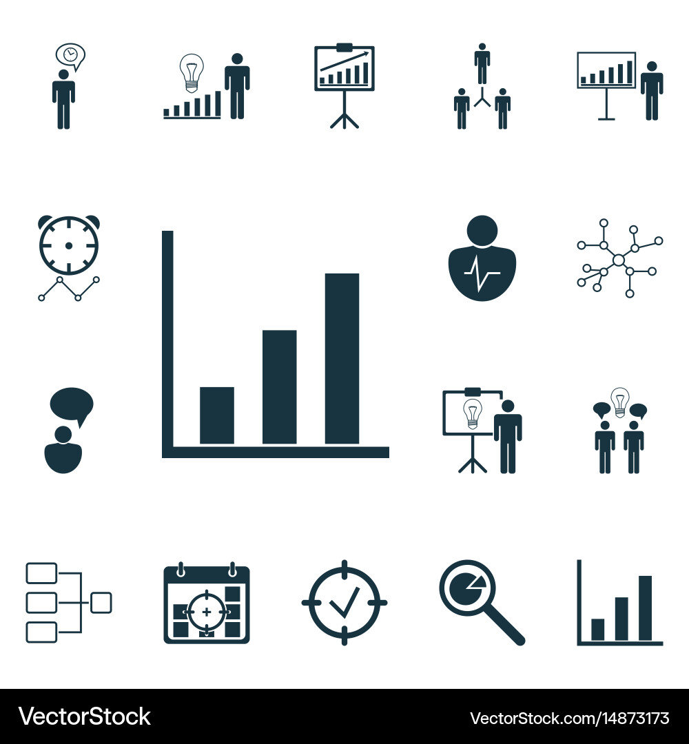 Set of 16 management icons includes conversation Vector Image