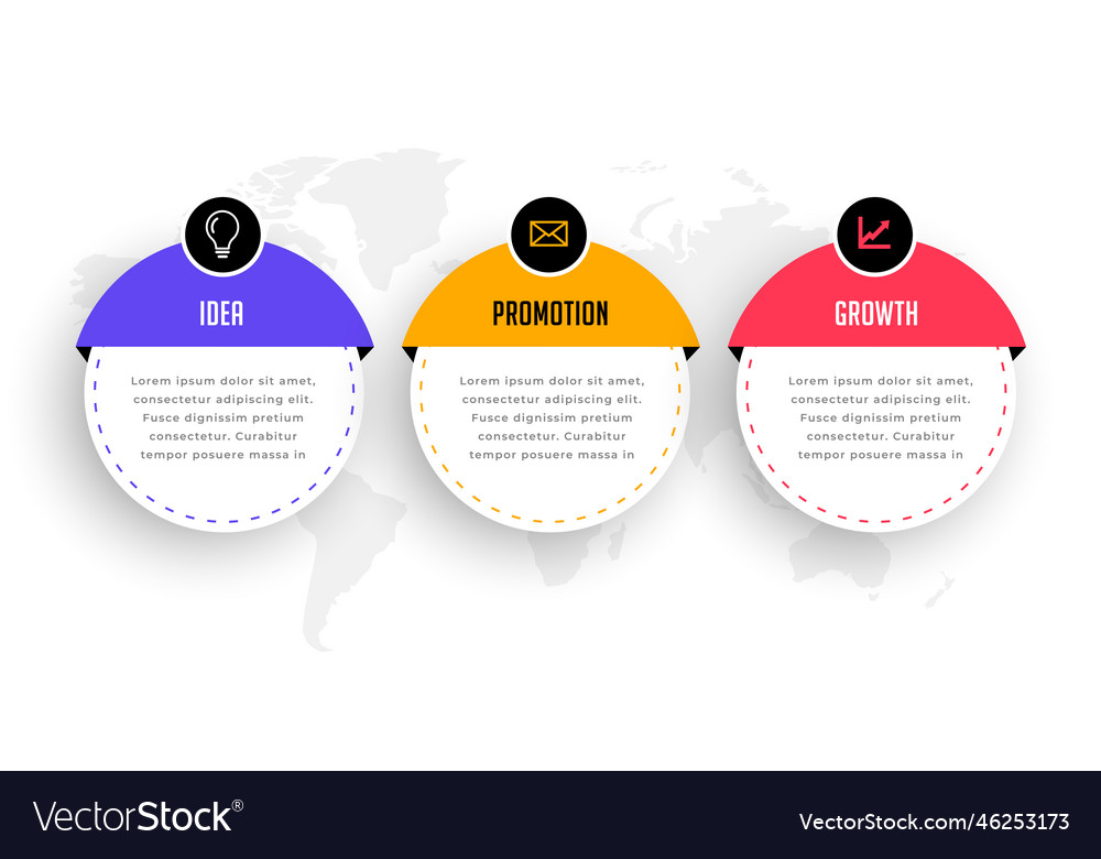 Three steps modern infographic for business Vector Image