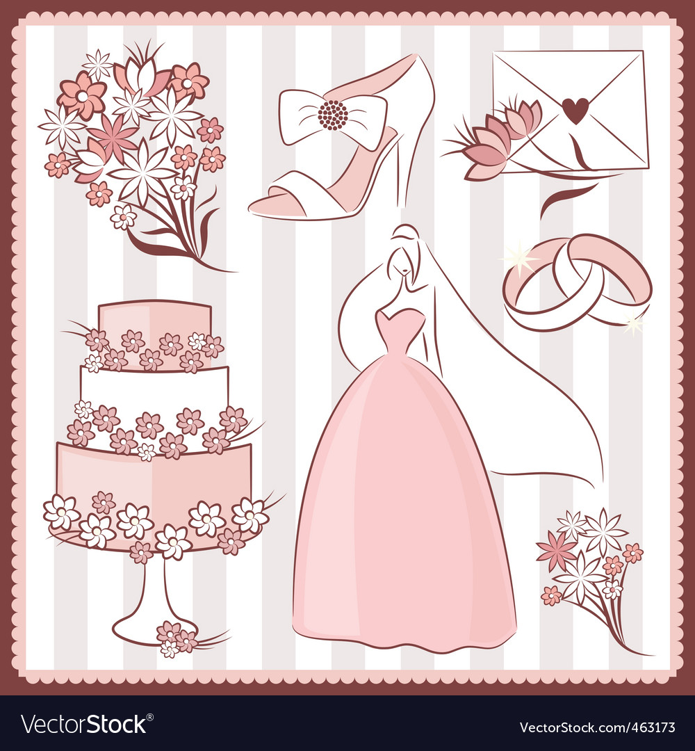 Wedding design elements Royalty Free Vector Image