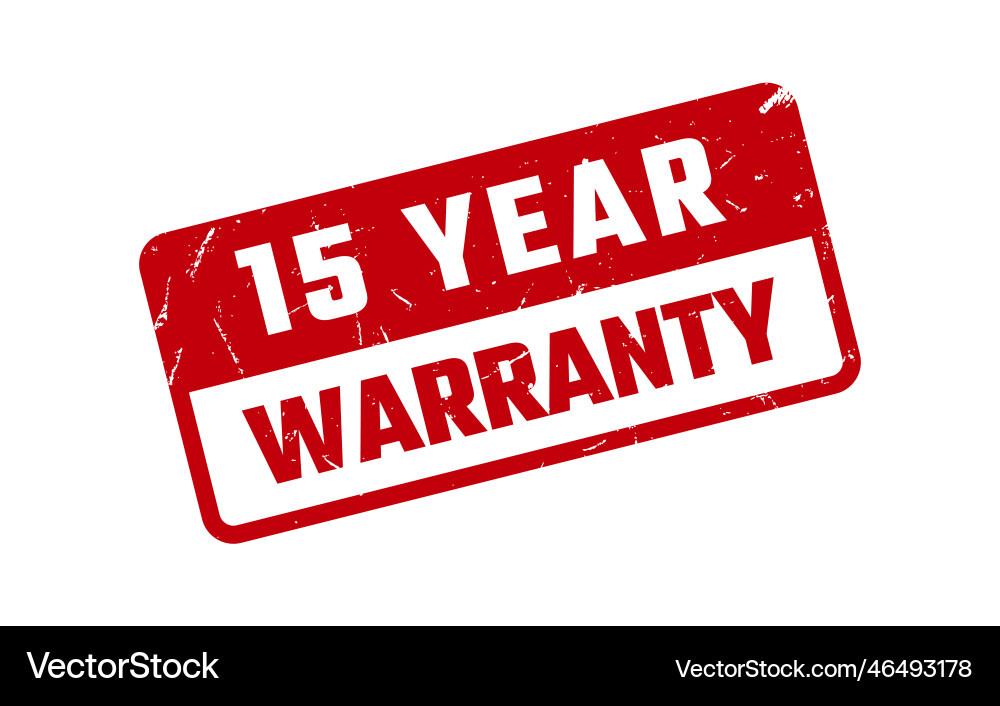 15 year warranty rubber stamp Royalty Free Vector Image