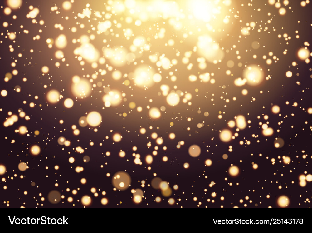 Abstract defocused circular golden bokeh sparkle Vector Image