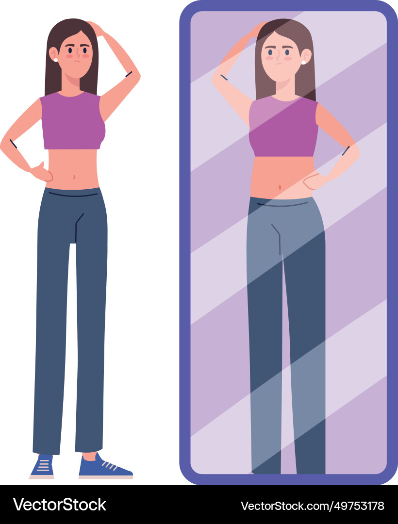 Anorexia woman disease Royalty Free Vector Image