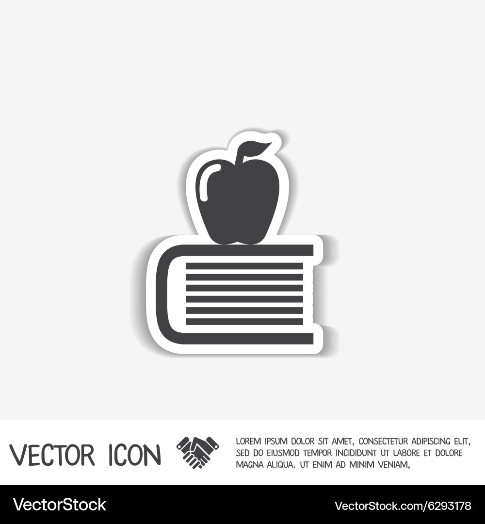 Book with apple icon education sign Royalty Free Vector