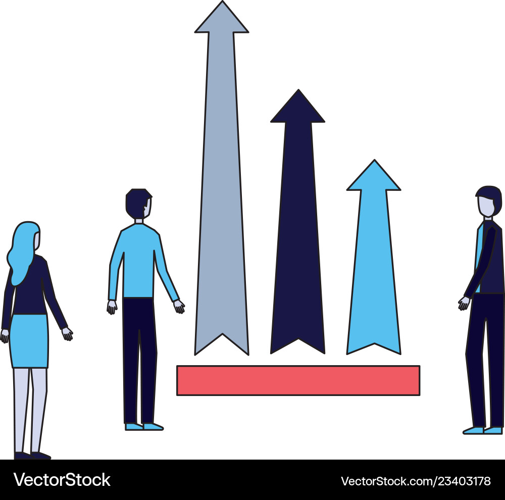 Businesspeople growth arrows Royalty Free Vector Image
