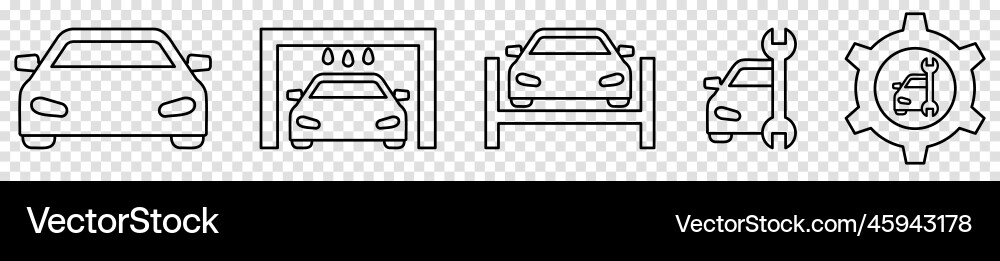 Car service thin line icons set auto service Vector Image