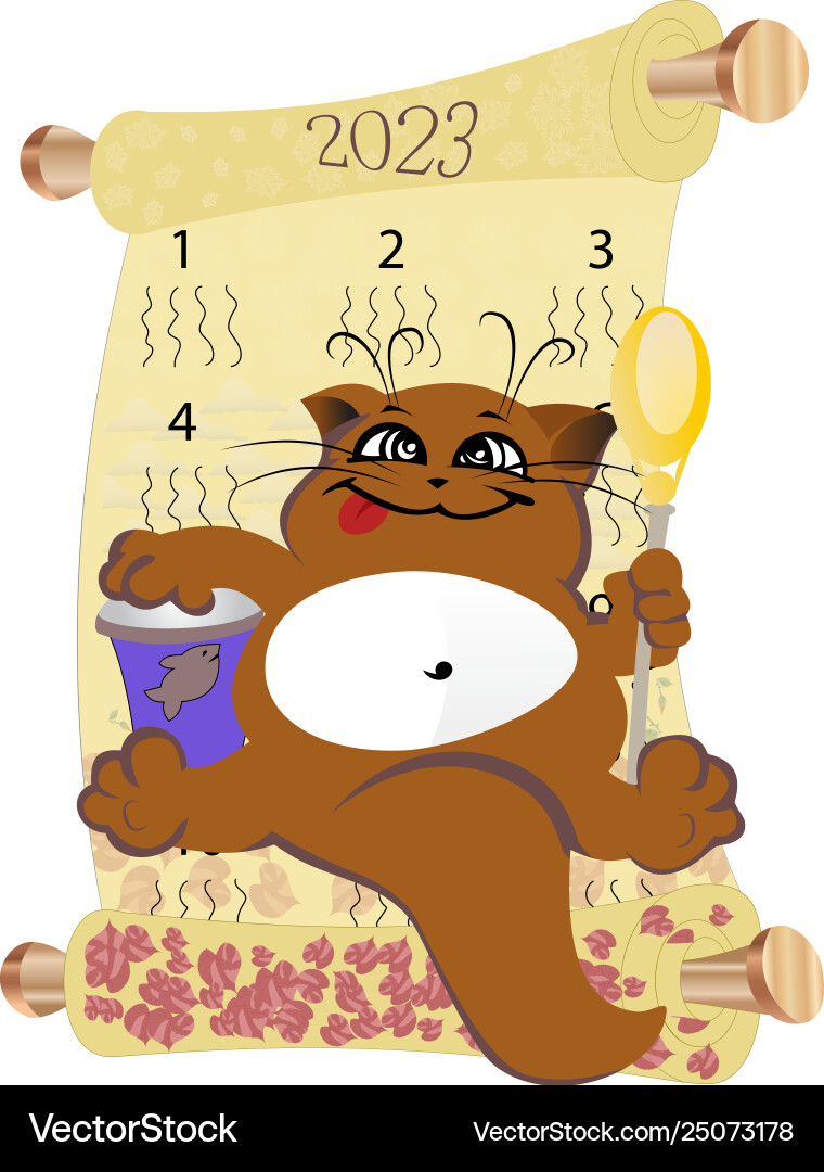 Chinese animal zodiac cat Royalty Free Vector Image
