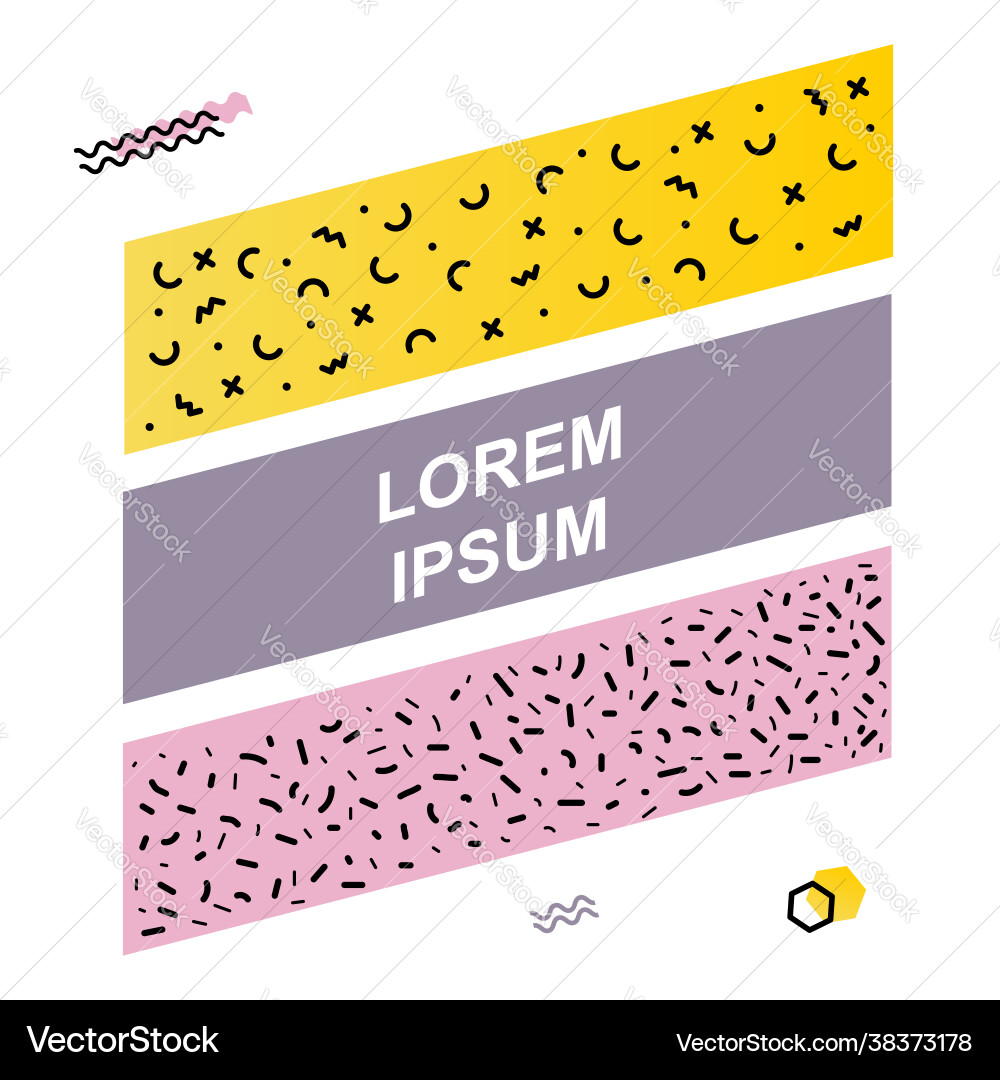 Colorful shapes with a memphis style text space Vector Image