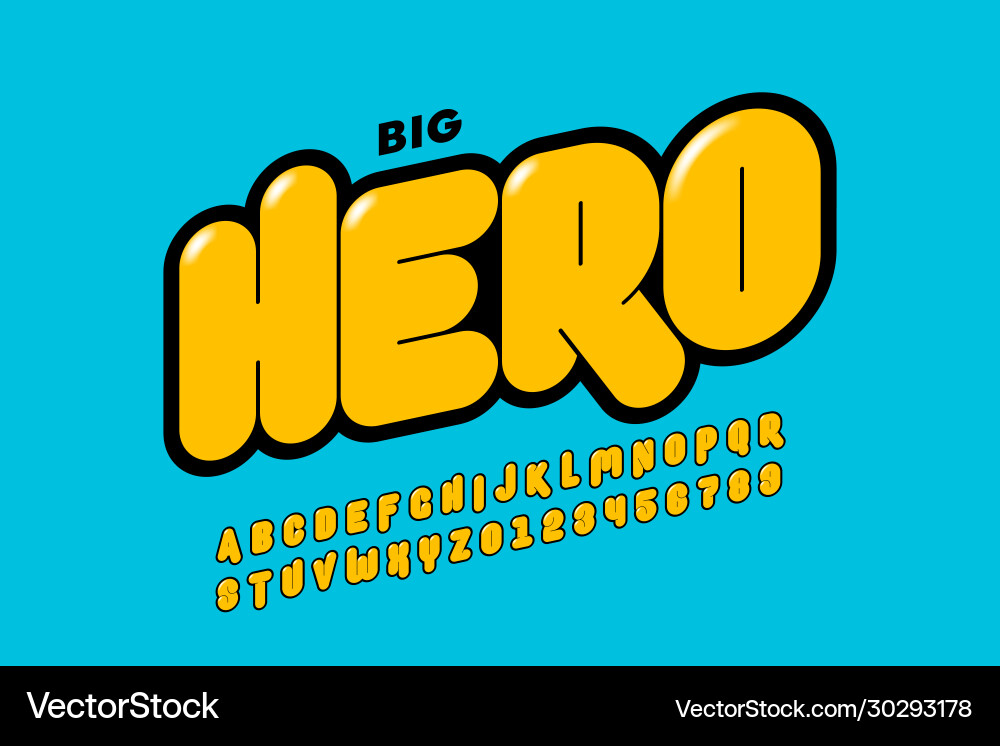 Comics super hero style font alphabet letters Vector Image
