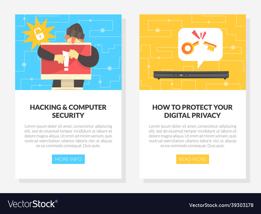 Digital and mobile security from hacker attack Vector Image