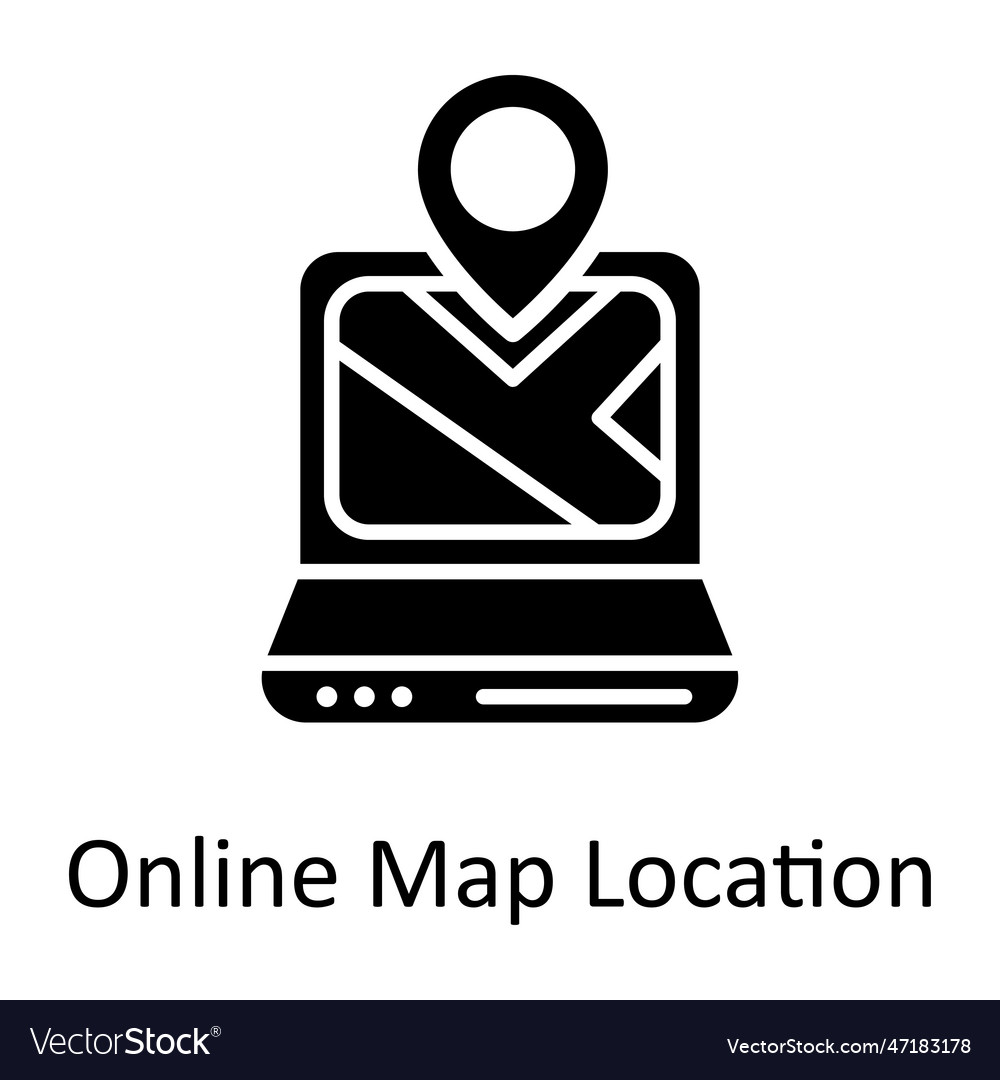 Online map location solid icon design il Vector Image