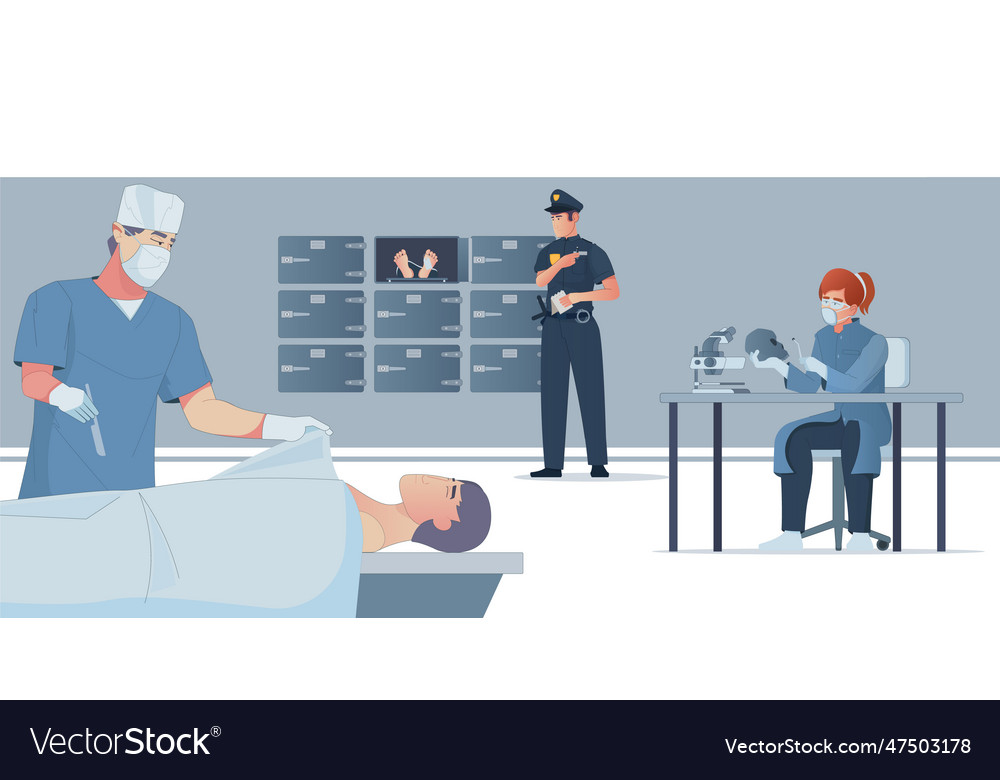 Pathologist flat Royalty Free Vector Image - VectorStock