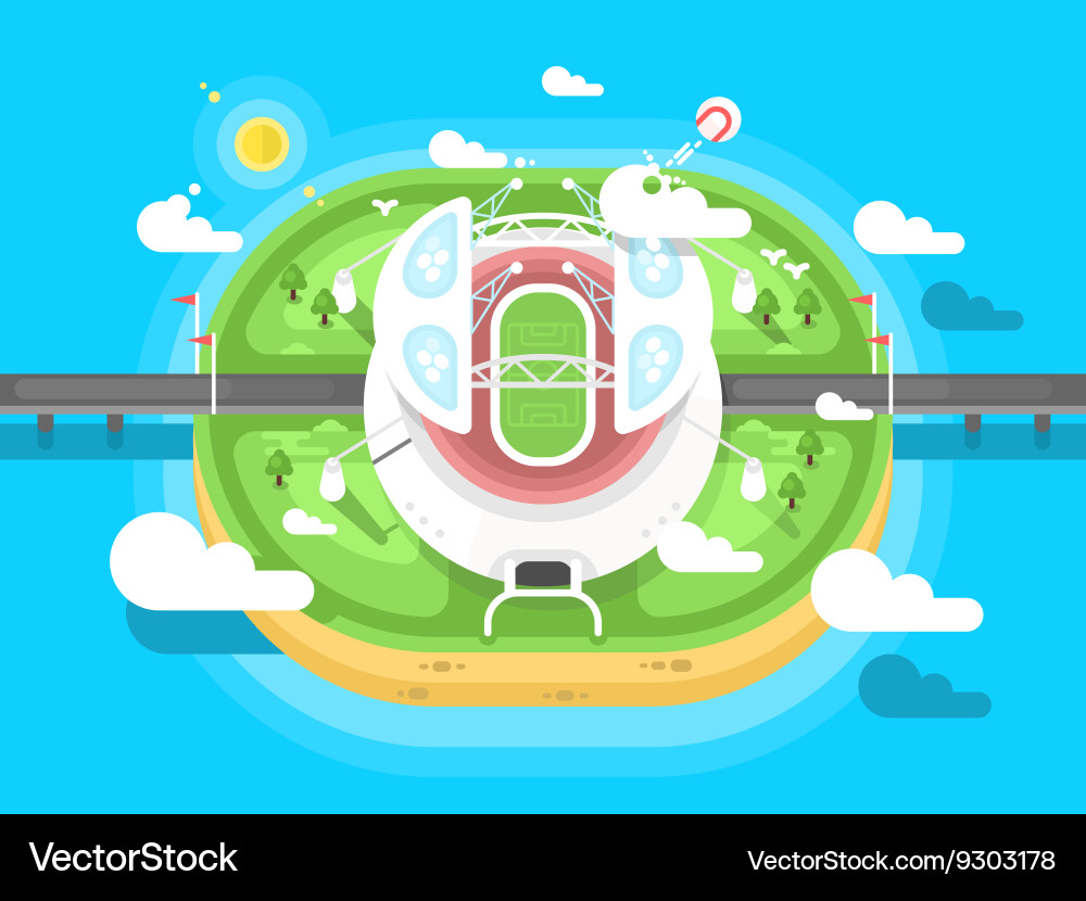 Stadium flat design Royalty Free Vector Image - VectorStock