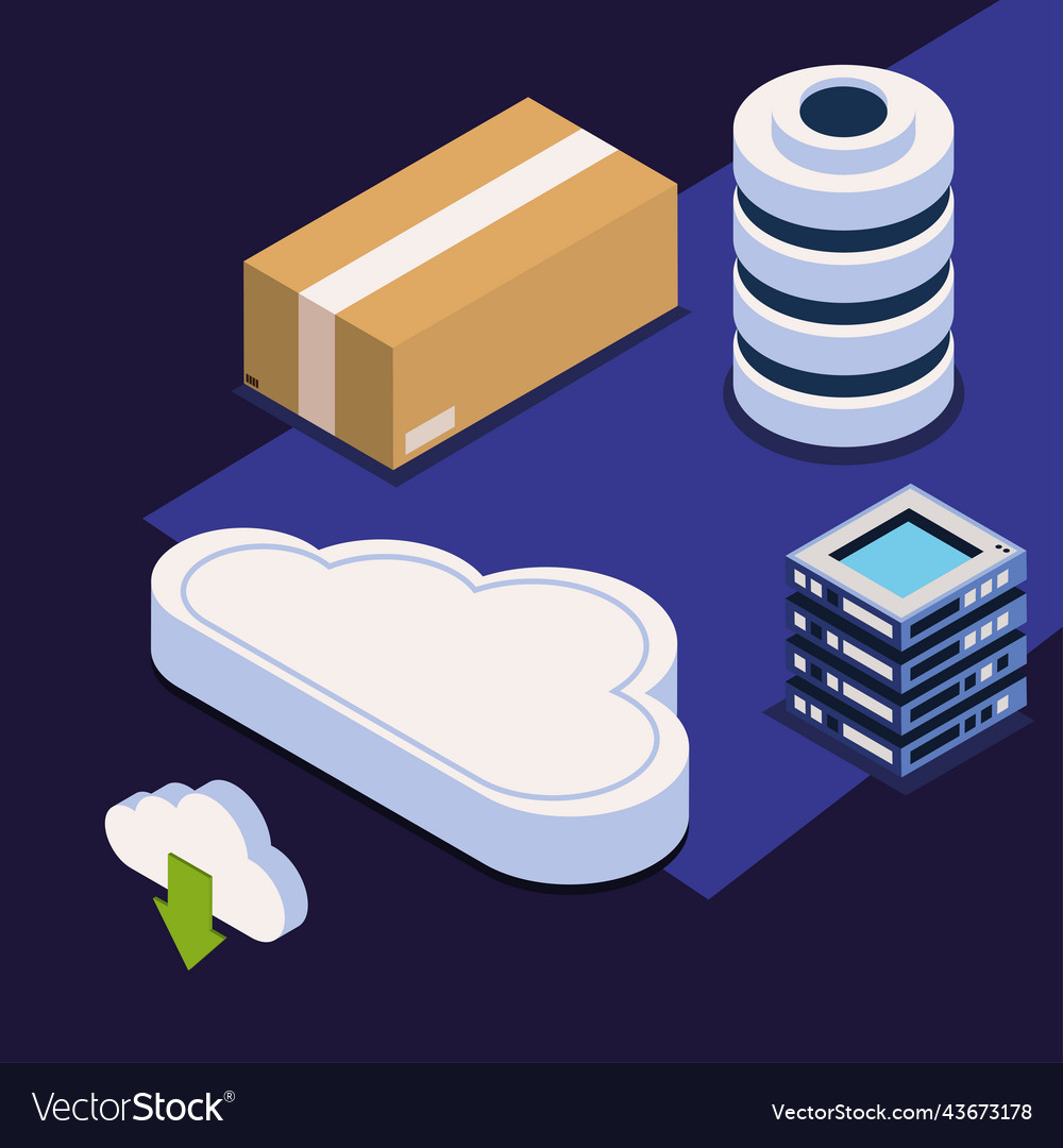 Storage tech concept Royalty Free Vector Image