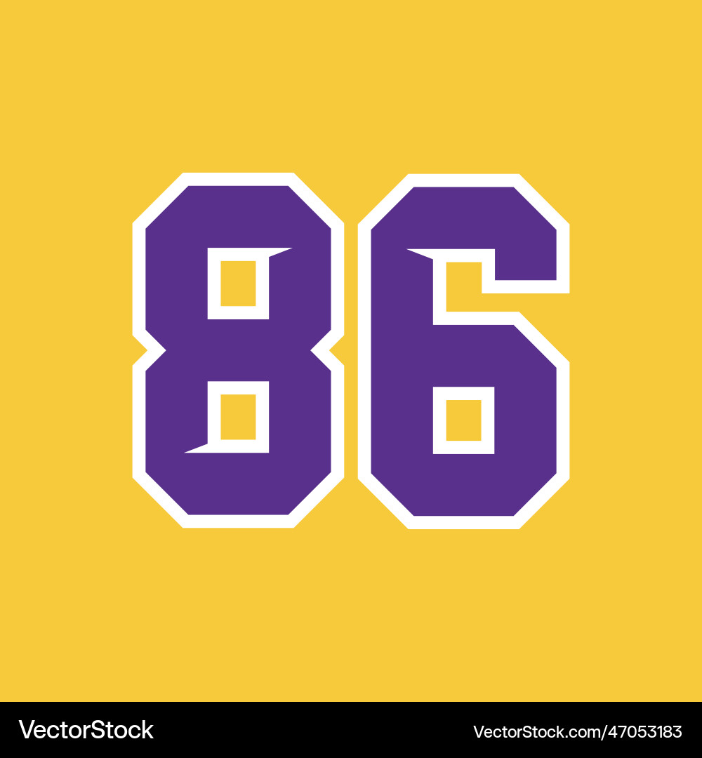 Basketball sport number template 86 Royalty Free Vector