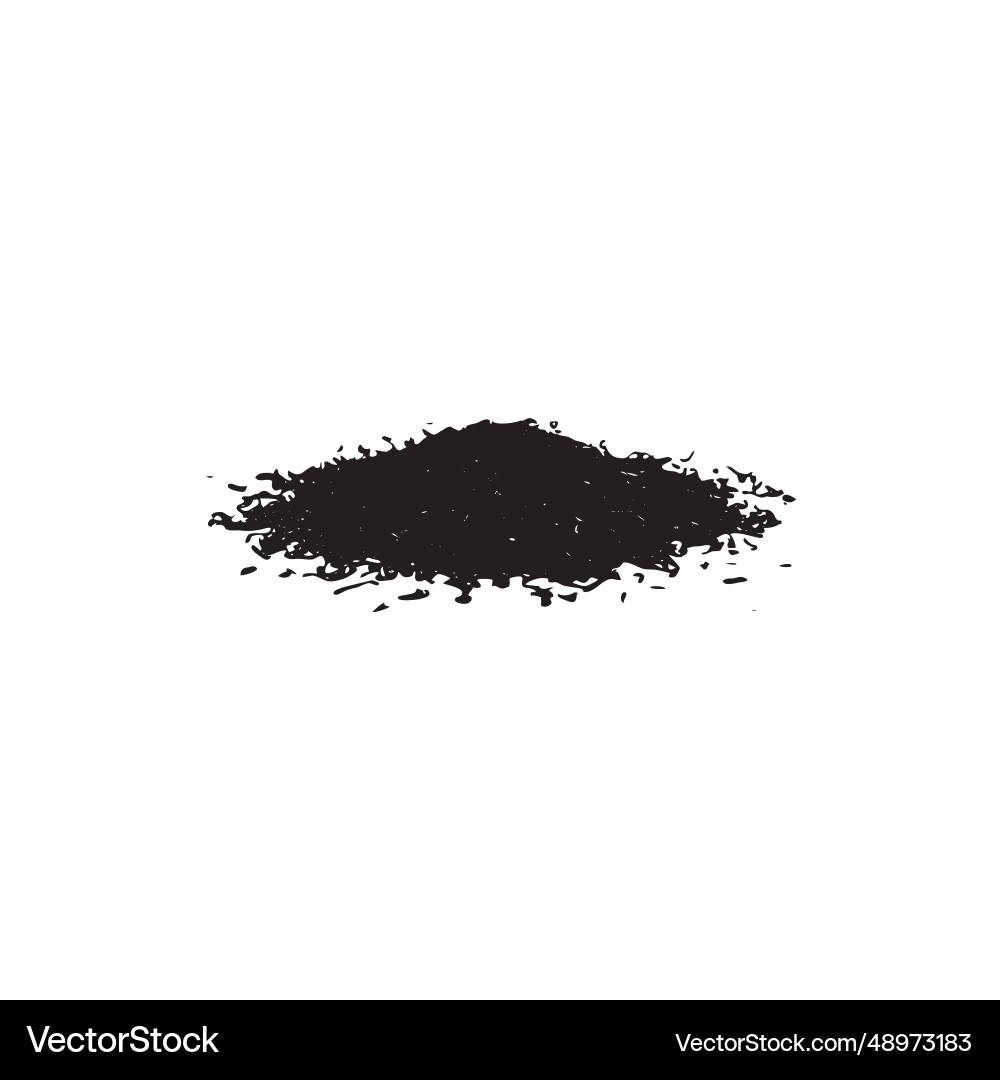Black tea leaves icon dry pile Royalty Free Vector Image