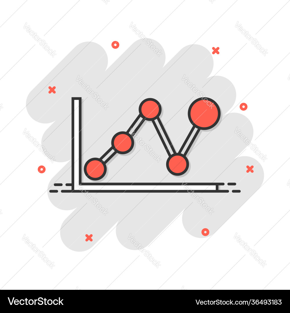 Cartoon business graph icon in comic style chart Vector Image