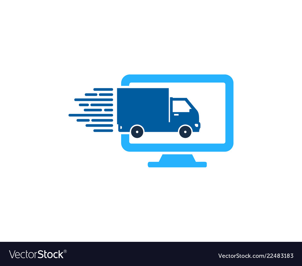 Computer delivery logo icon design Royalty Free Vector Image Computer delivery logo icon design Royalty Free Vector Image
