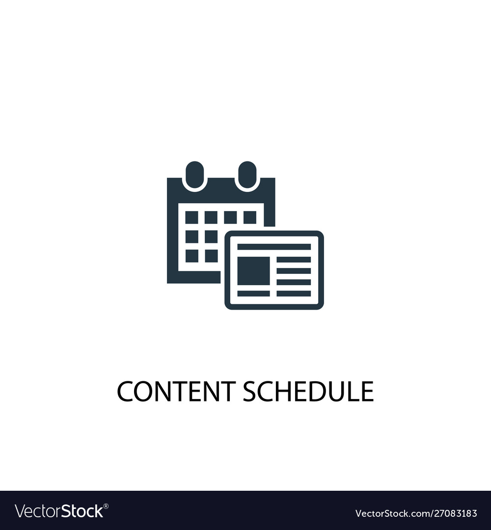 Content schedule icon simple element Royalty Free Vector