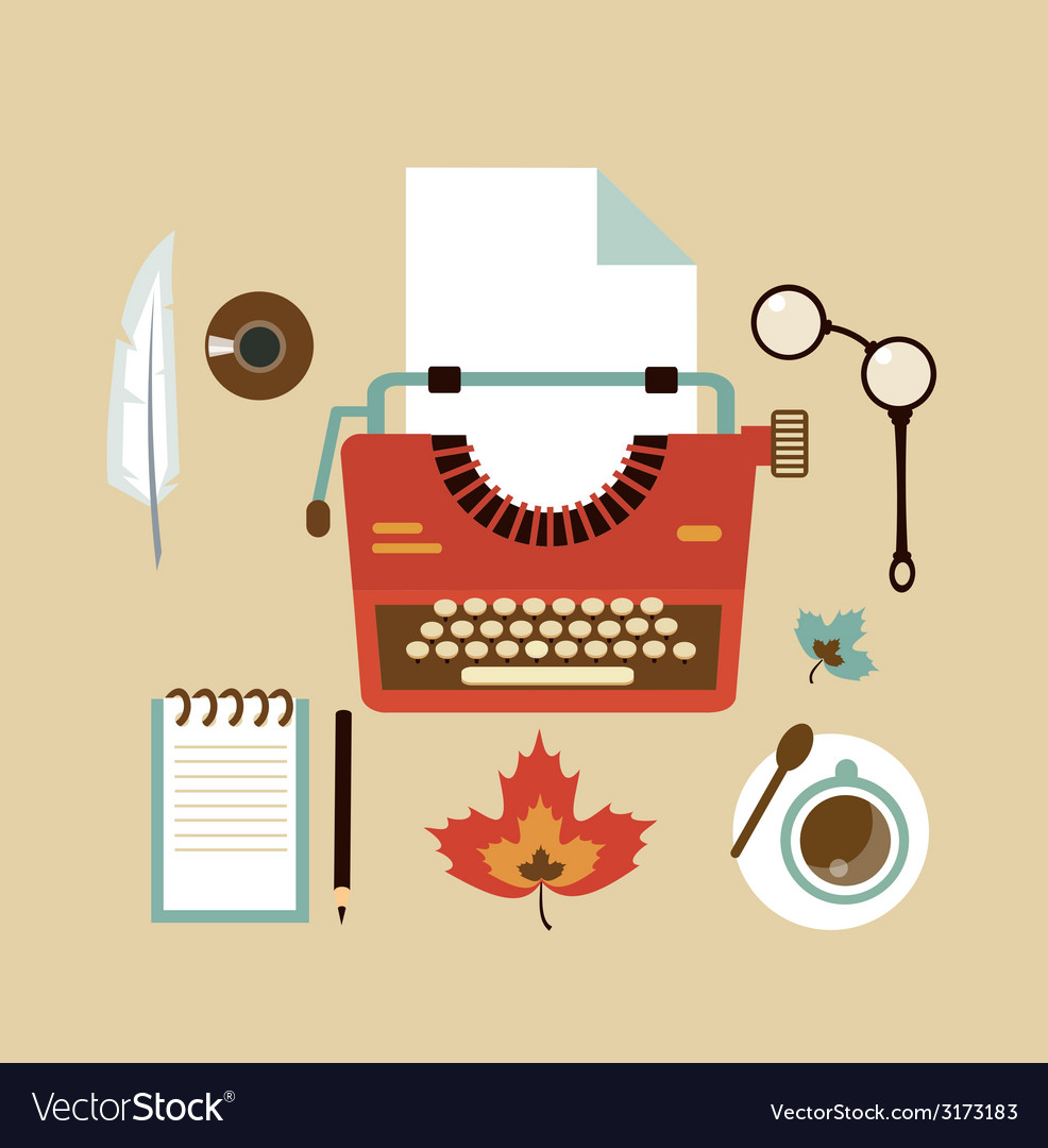 Desktop typists Royalty Free Vector Image - VectorStock