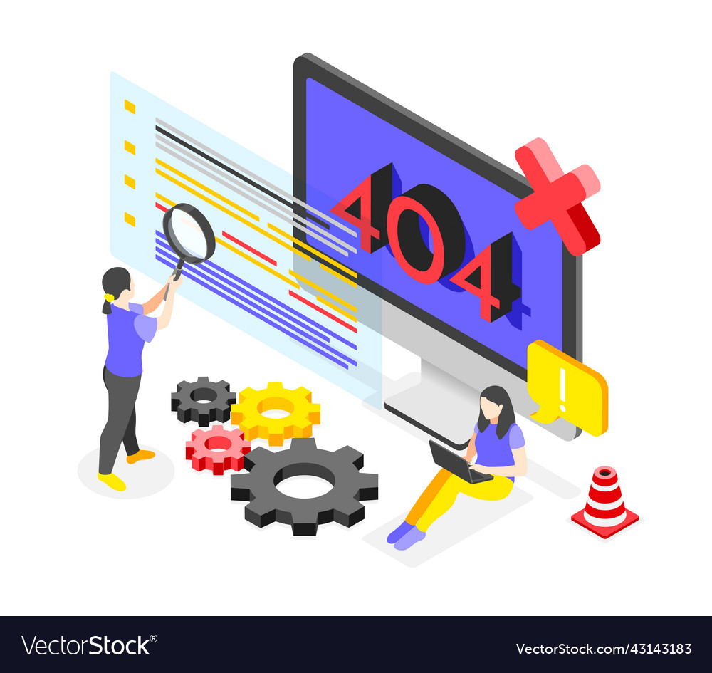 Error isometric colored composition Royalty Free Vector Error isometric colored composition Royalty Free Vector