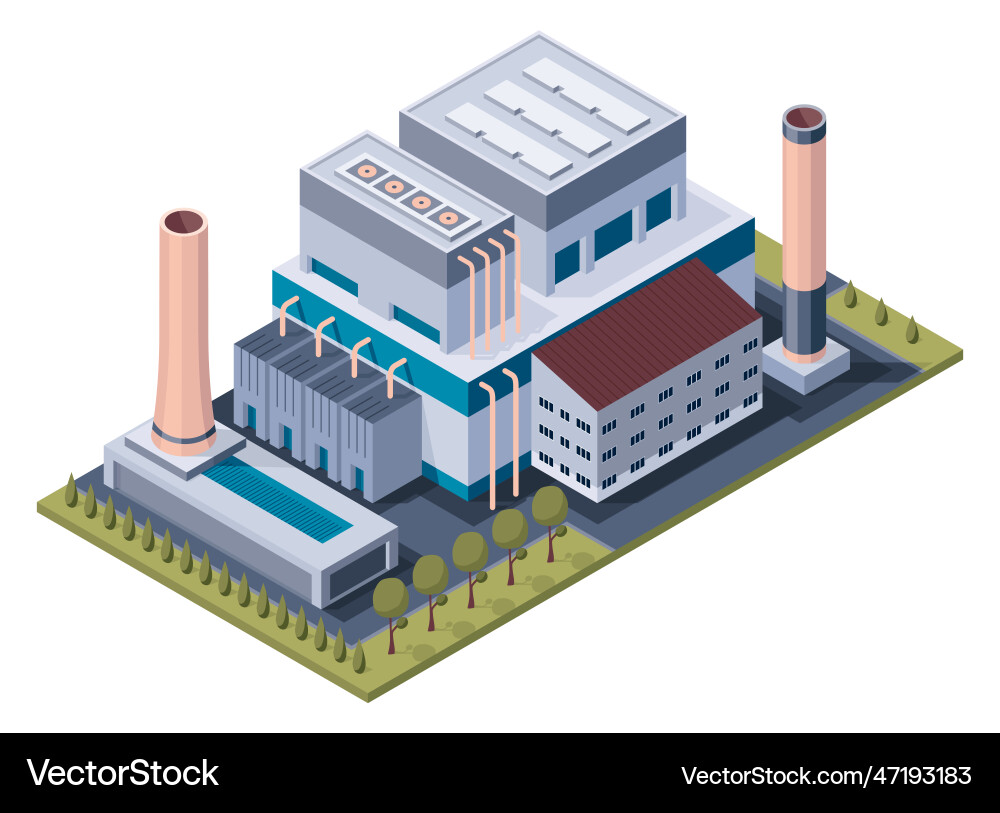 Factory isometric architecture of manufactures Vector Image