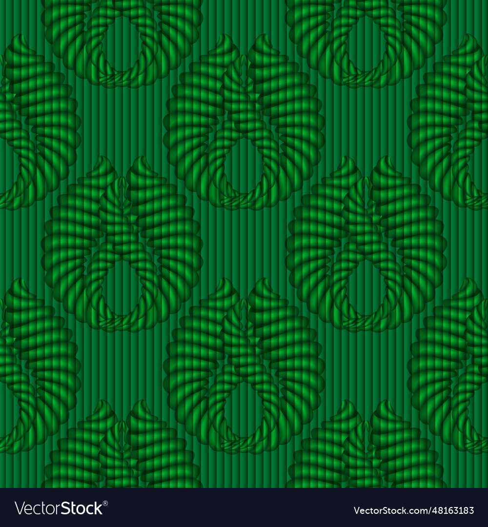 Green twisted ropes textured seamless pattern Vector Image