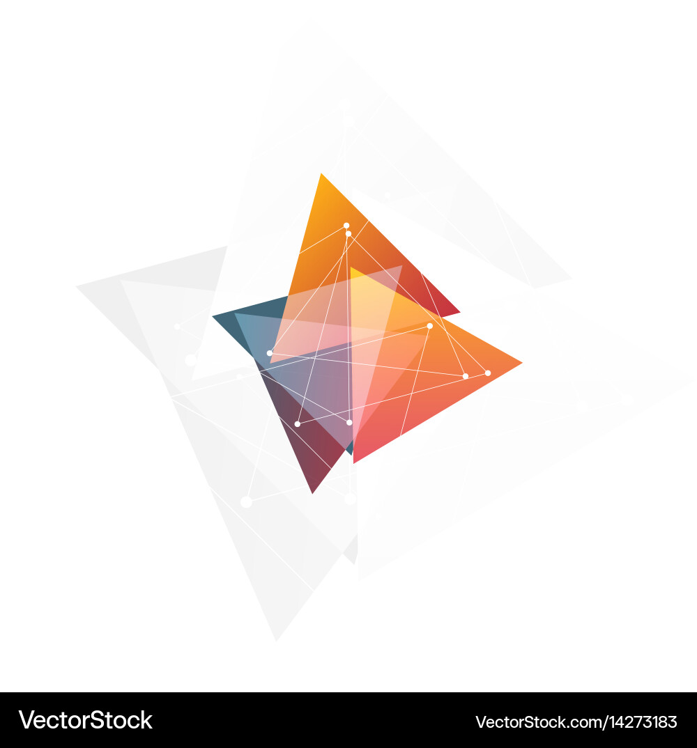 Isolated abstract pink and orange color triangle Vector Image