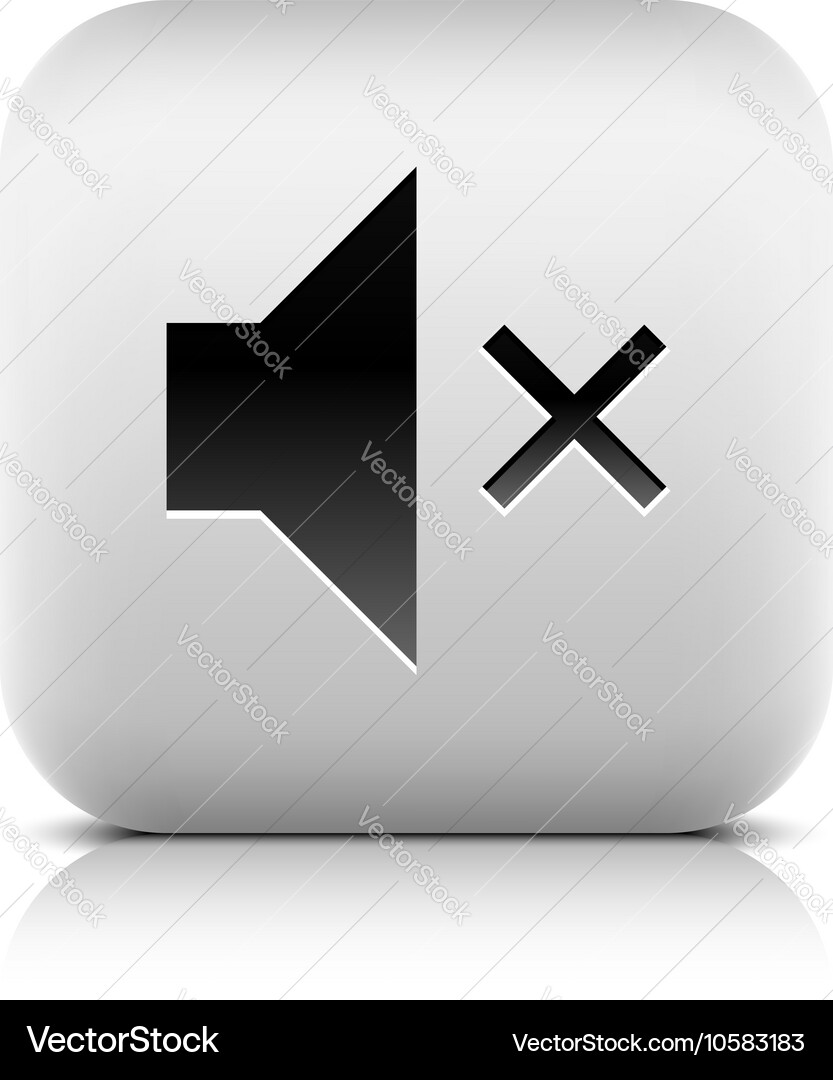 Media player icon with volume mute sign Royalty Free Vector