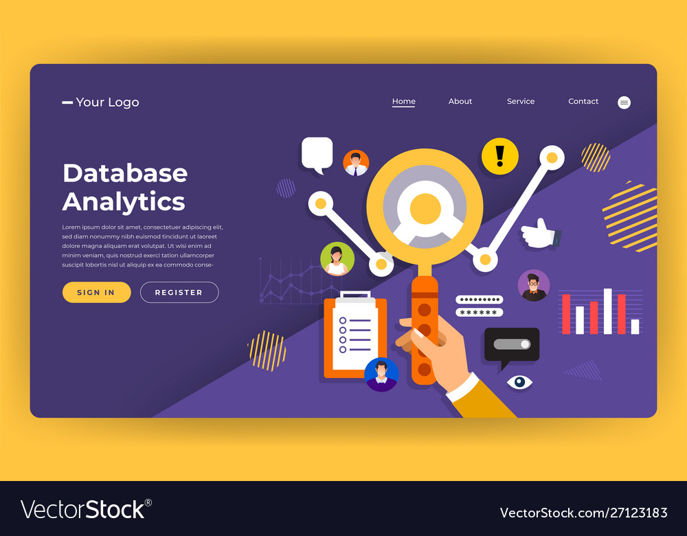 Mock-up design website flat concept Royalty Free Vector