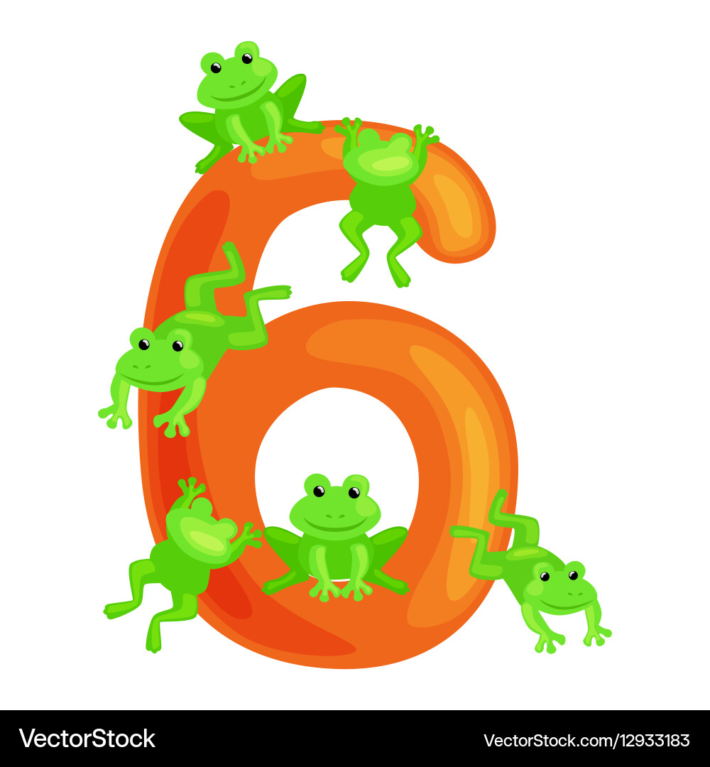 Ordinal numbers six for teaching children counting