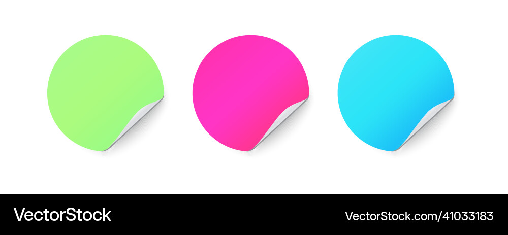 Paper round sticker with peeling corner and shadow